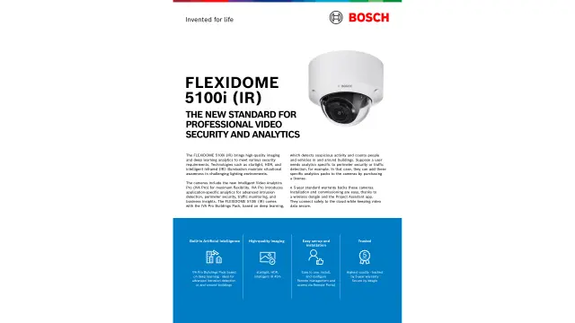 FLEXIDOME 5100i fixed cameras for professional video security and ...