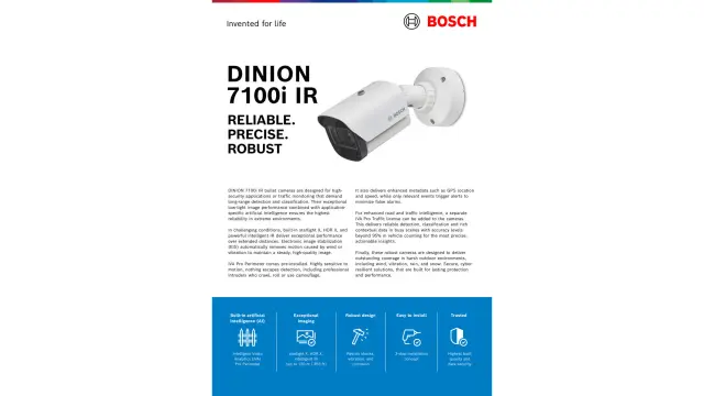 DINION 7100i IR robust bullet cameras | KEENFINITY I North America