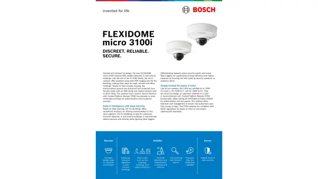 FLEXIDOME micro 3100i fixed cameras | KEENFINITY I North America