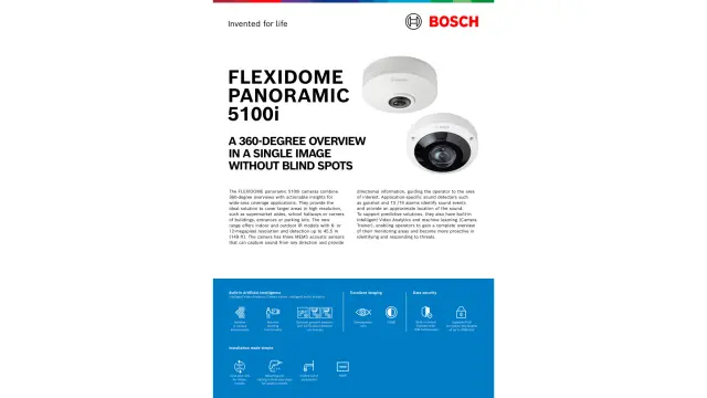 FLEXIDOME panoramic 5100i cameras | KEENFINITY Group I North America